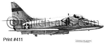 A-4E SKYHAWK VC-5 (#411) – Aviation Art of Joe Milich