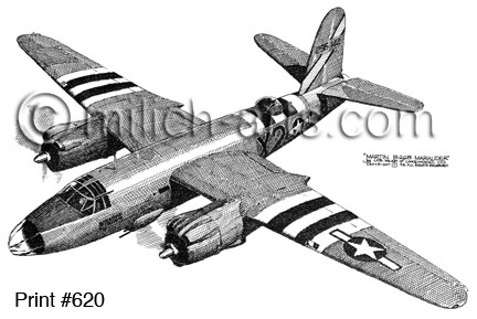 B-26 MARAUDER D-DAY STRIPES (#620) – Aviation Art of Joe Milich