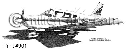 PIPER CHEROKEE (#901) – Aviation Art of Joe Milich