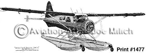 DHC-2 BEAVER ON FLOATS (#1477) – Aviation Art of Joe Milich
