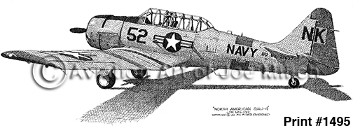 SNJ-5 TRAINER (#1495) – Aviation Art of Joe Milich